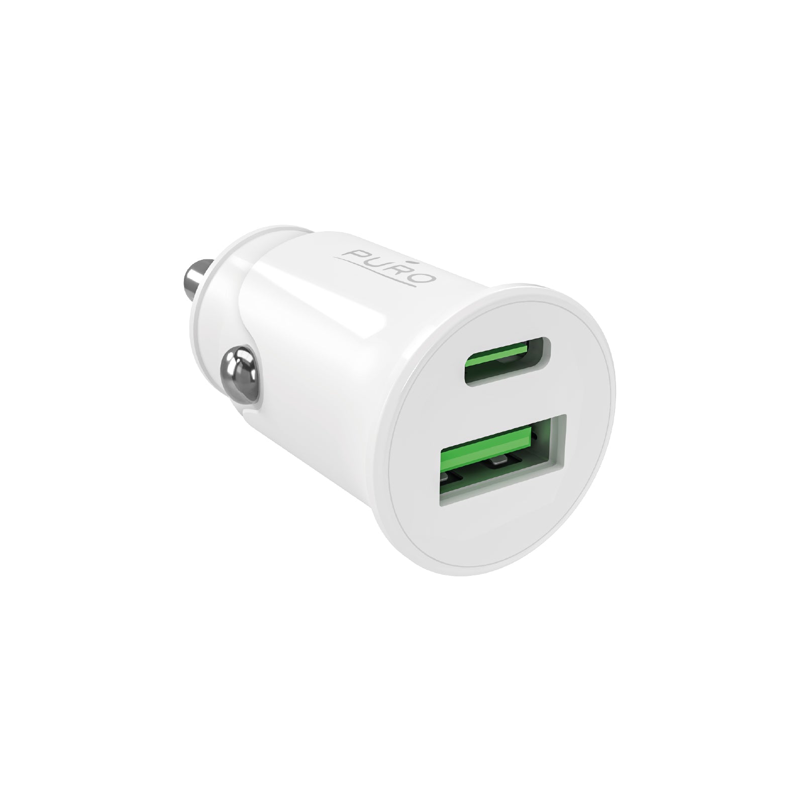 Puro car charger with 1 USB-A port and 1 USB-C port | Puro